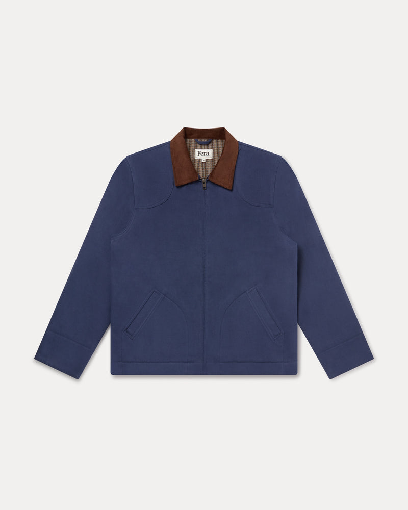 Fera Shire Jacket – Washed Navy | Blanket Lined Canvas