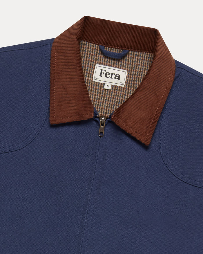 Fera Shire Jacket – Washed Navy | Blanket Lined Canvas