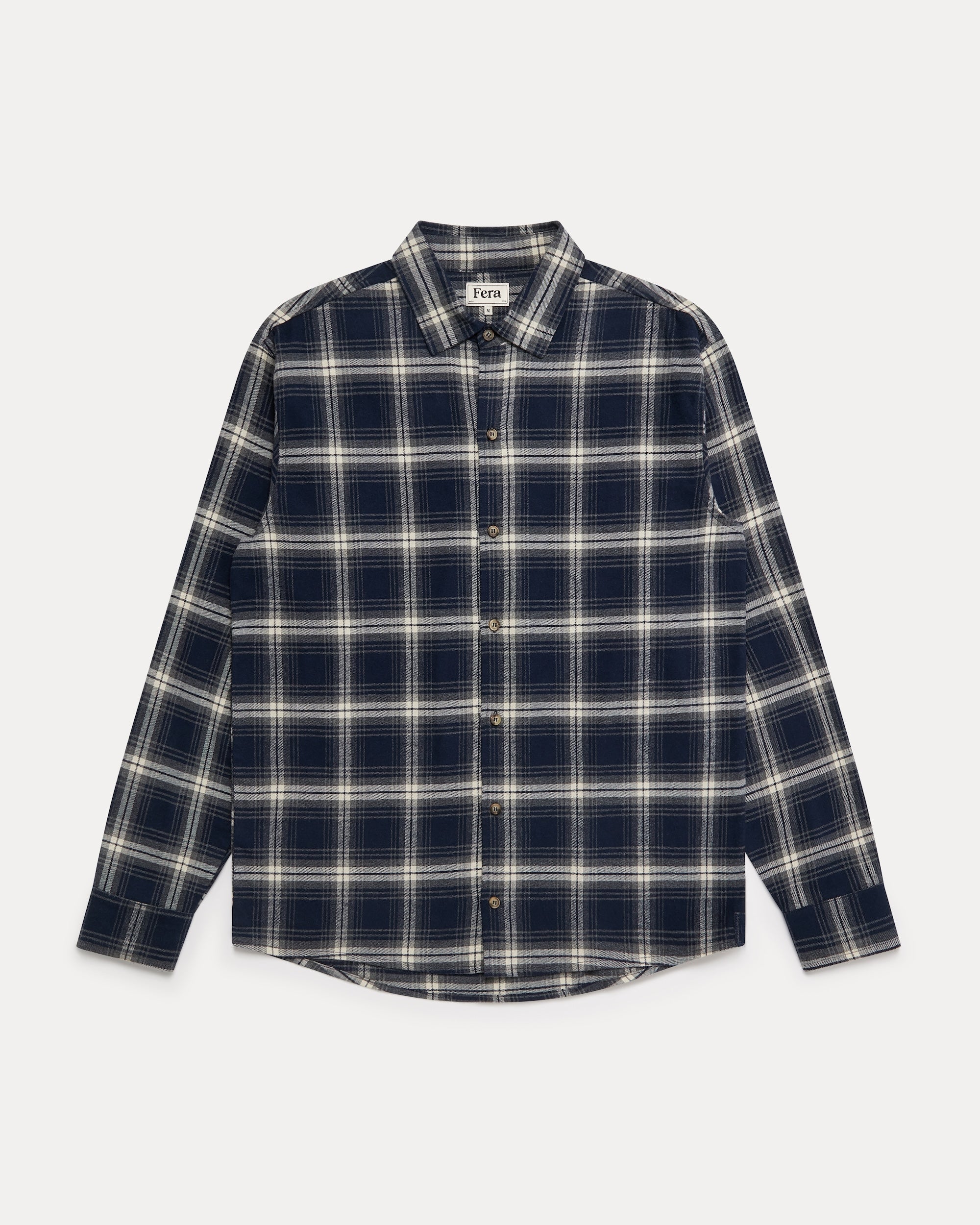 Fera Tay Shirt – Navy | Cotton Check Shirt